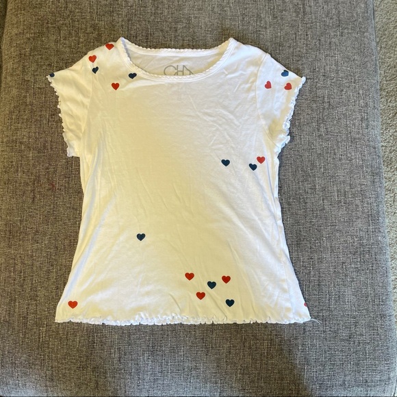 Chaser | Tops | Chaser White Heart T Shirt | Poshmark